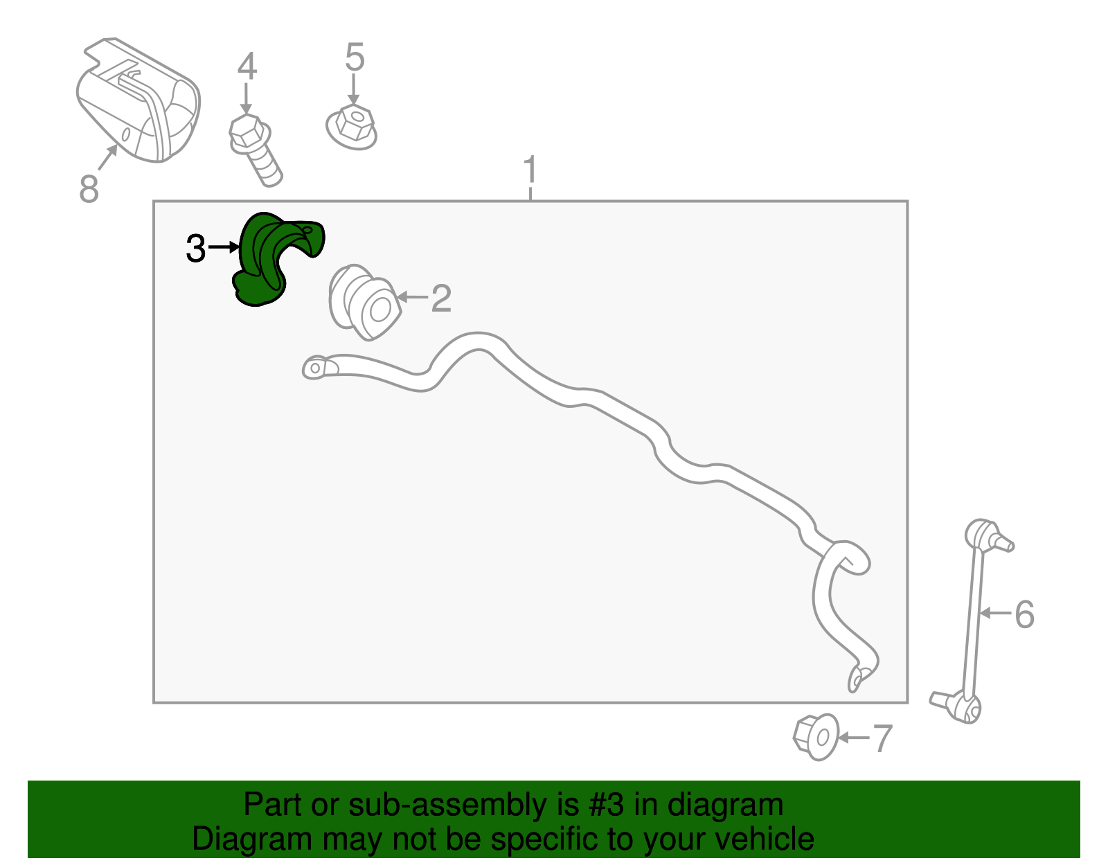 54815-1W000 - Stabilizer Bar Bracket 2012-2017 Kia Rio | Kia.Parts Store