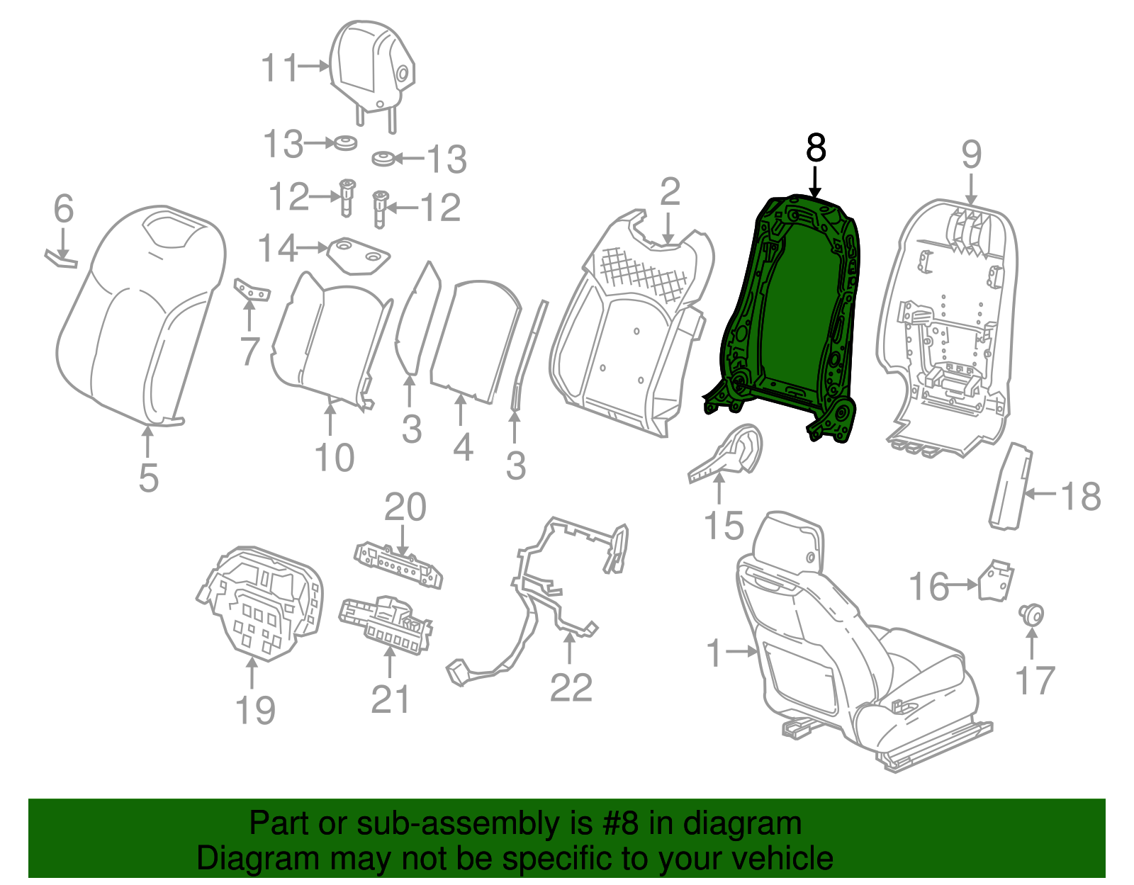 84301091 - 2016-2020 Cadillac CT6 - Front Seat Back Frame | Partners Chevy