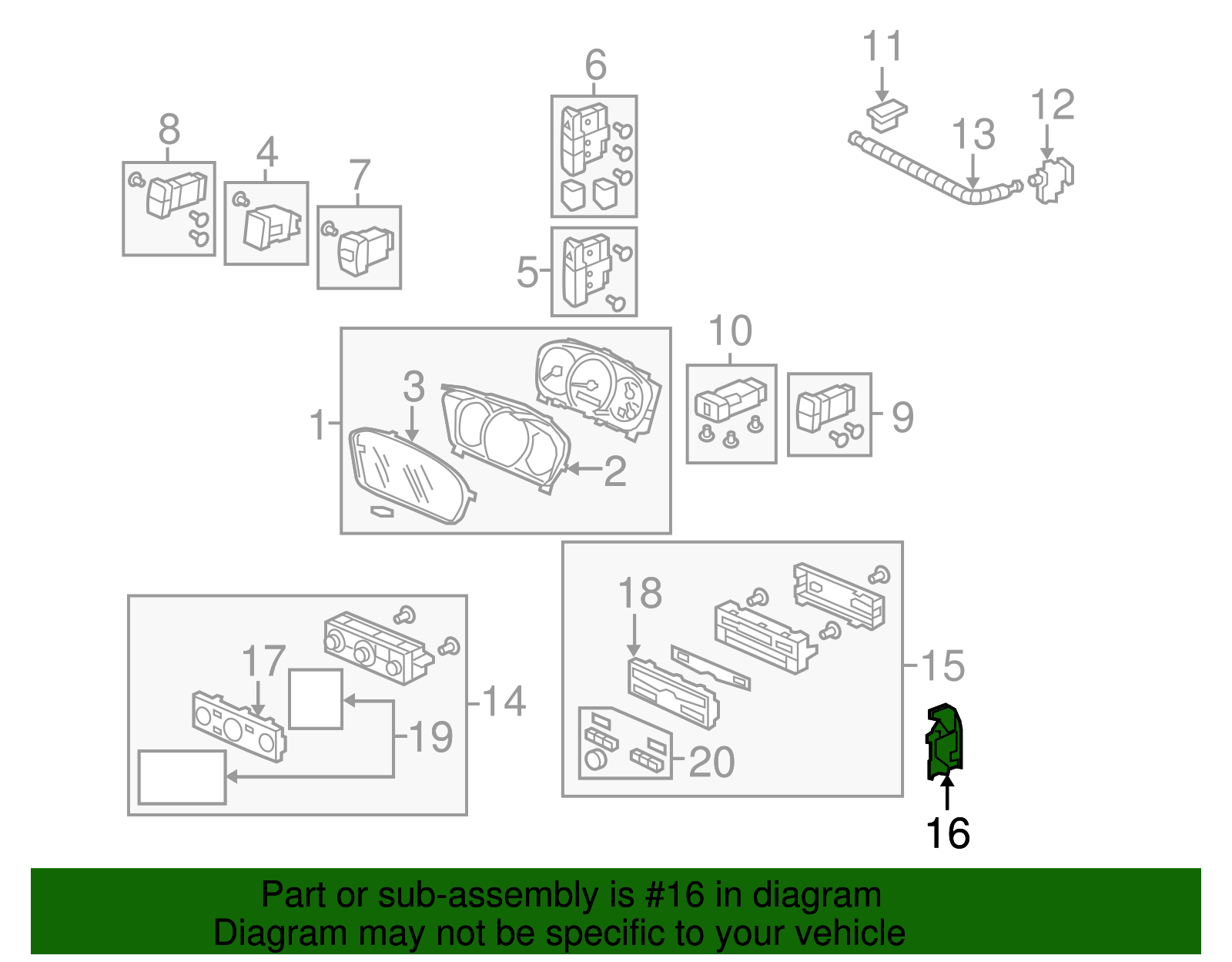 77103-S9V-A00ZZ - Heater Control Bracket 2003-2008 Honda Pilot | Honda ...