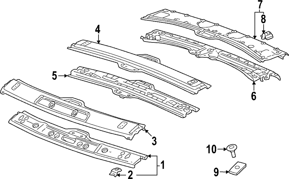 2022-2025 GMC Hummer EV Pickup Rear Header Reinforcement 85110139 ...