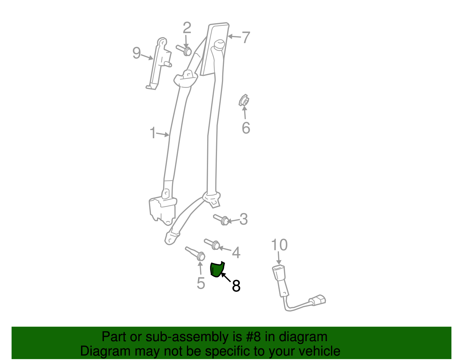 73233-60010-B0 - Belt & Retractor Lower Cover - 2003-2009 Toyota ...