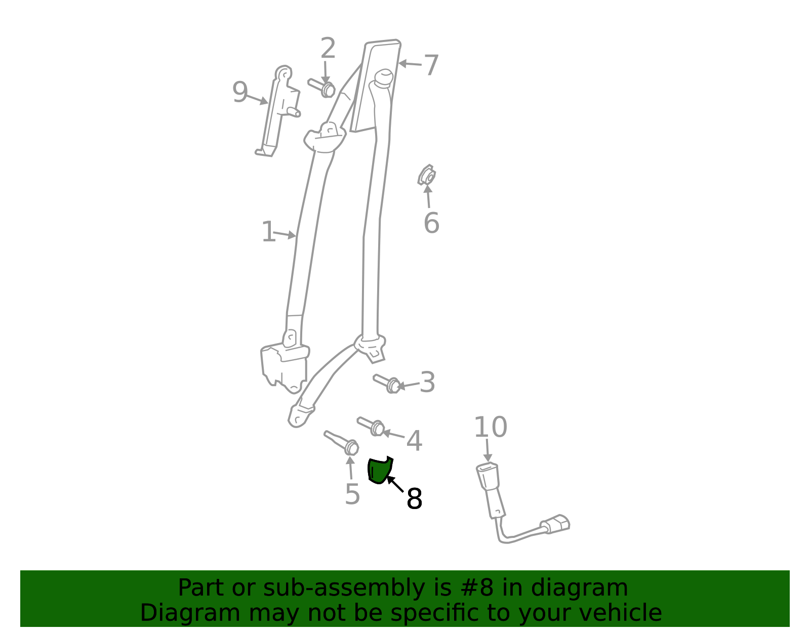 73233-60010-B0 - Belt & Retractor Lower Cover - 2003-2009 Toyota ...