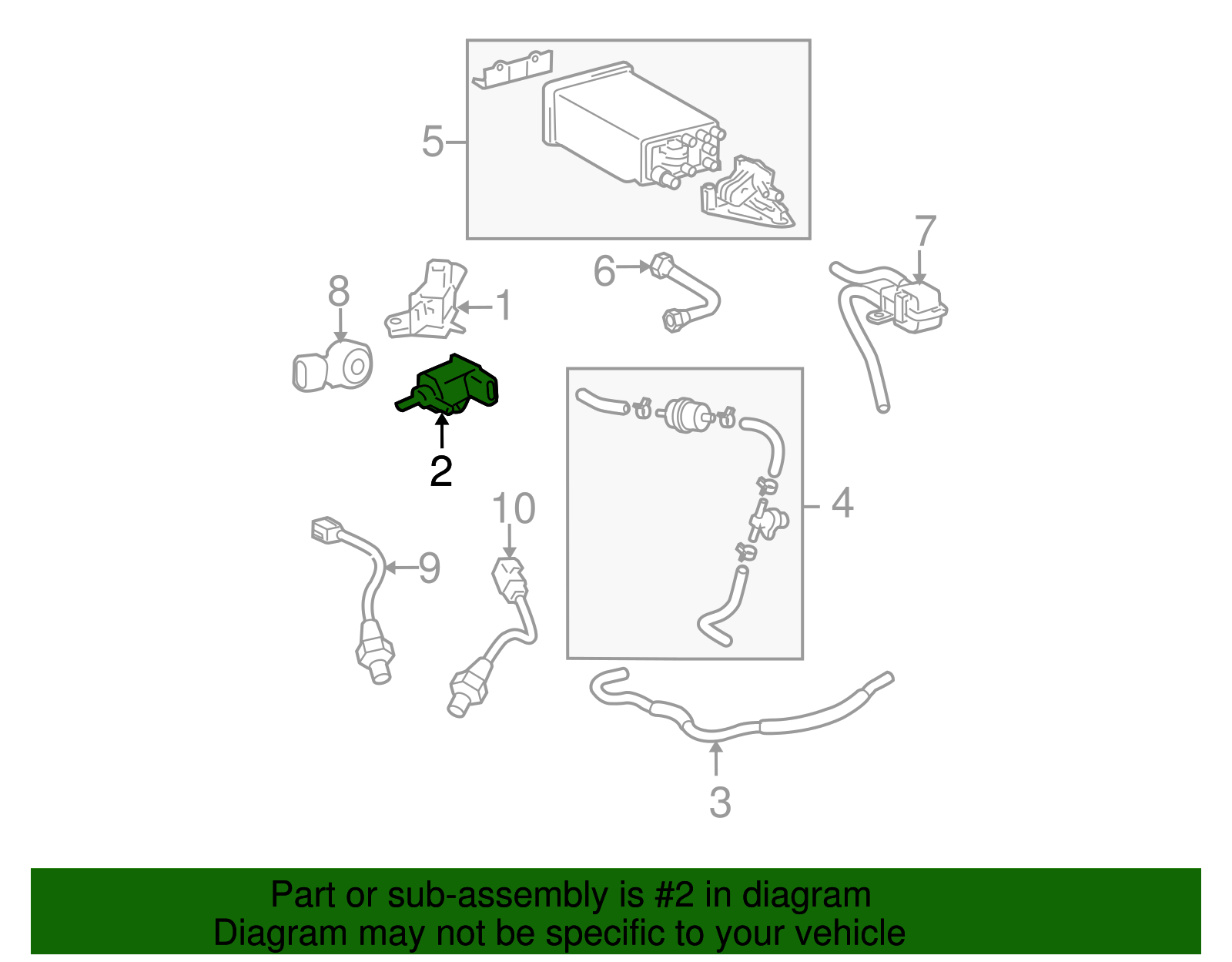 Genuine Toyota Valve, Duty Vacuum Switching part# 90910-AC001 for 2003 ...