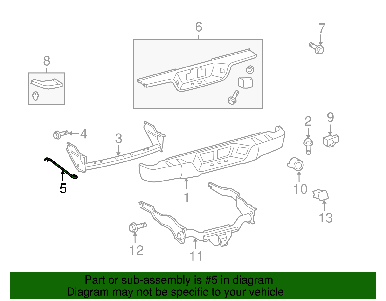 2007-2013 Toyota Tundra Bumper Face Bar Brace (Left, Right, Rear) 52178 ...