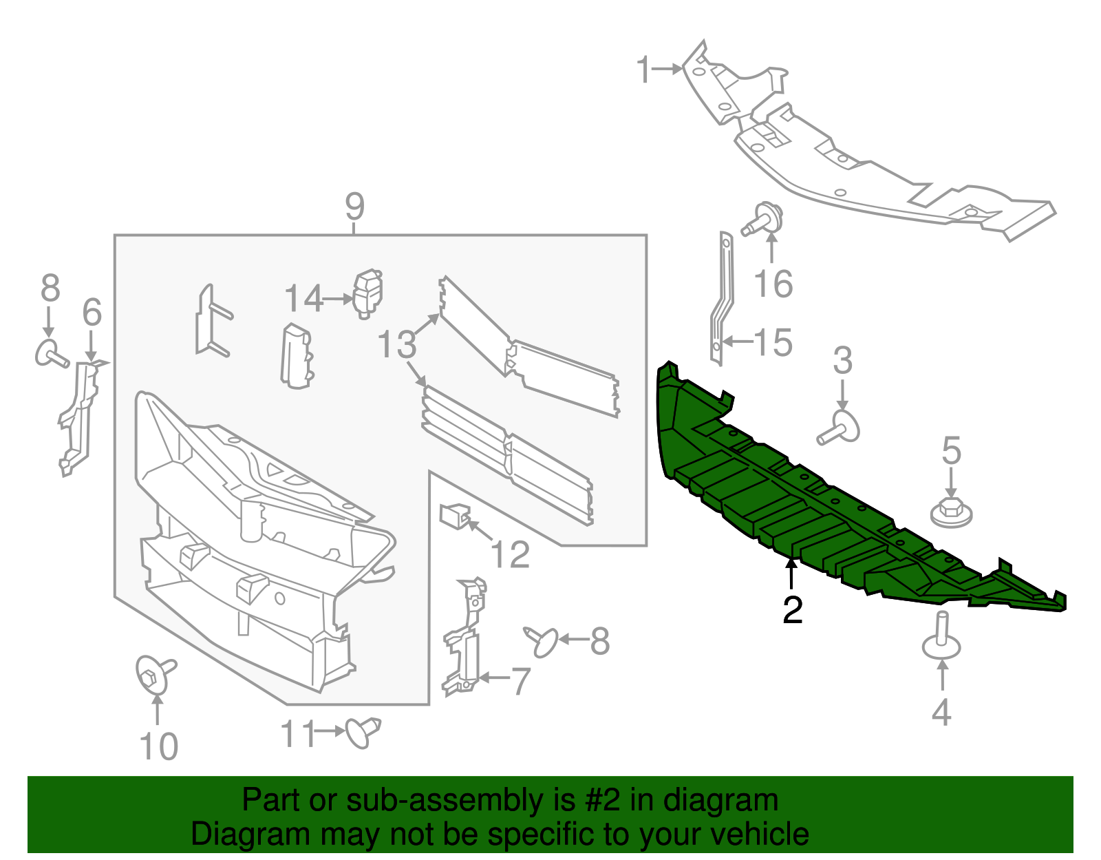 2015-2019 Lincoln MKC Lower Deflector EJ7Z-8310-A | OEM Parts Online