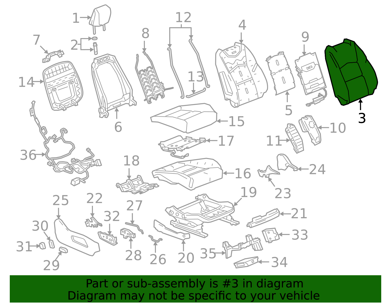 2019-2020 Cadillac XT4 Seat Back Cover 84571996 | Capital Chevy Parts