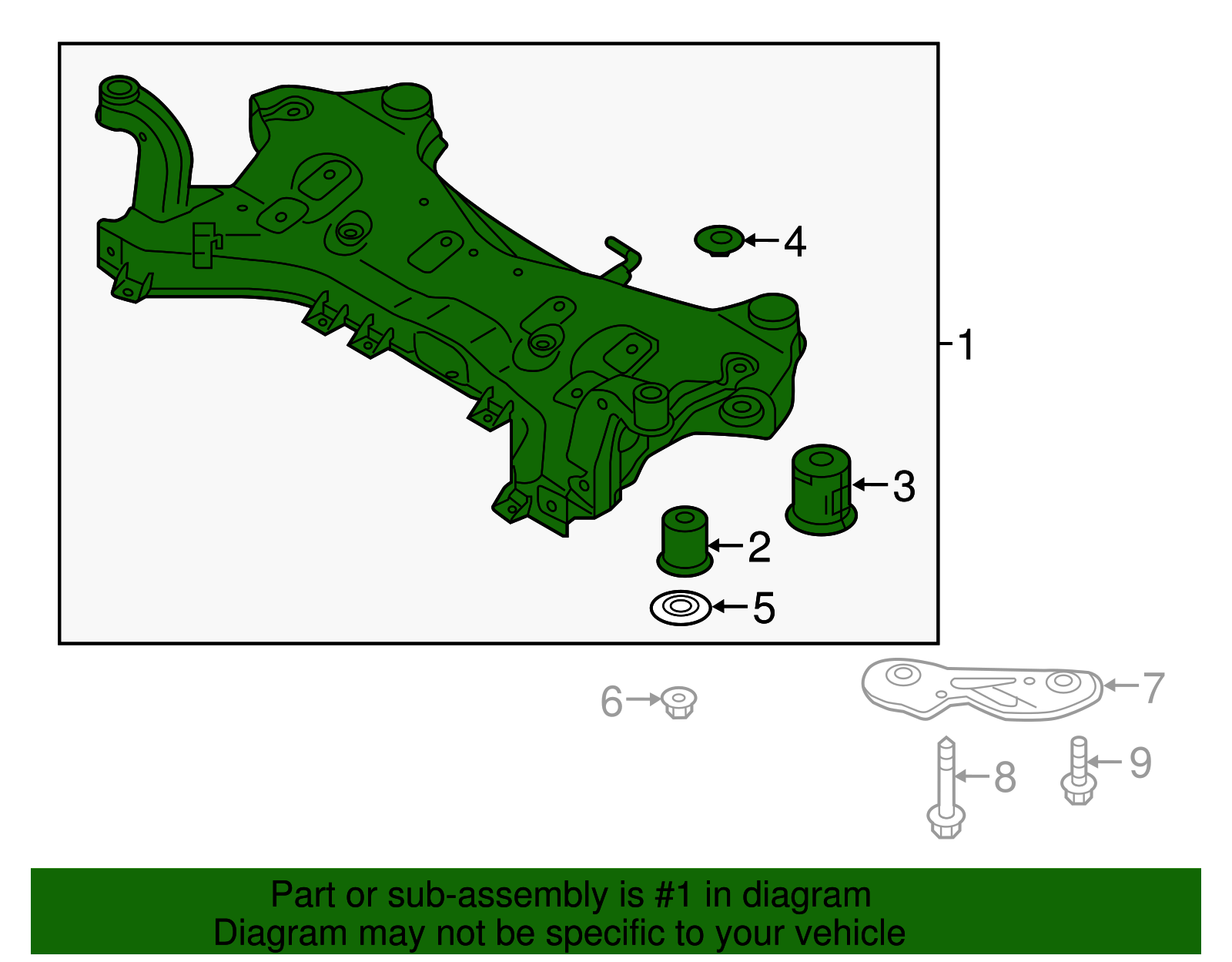 Genuine Suspension Cross-Member for 2016-2019 Hyundai Sonata | Part ...