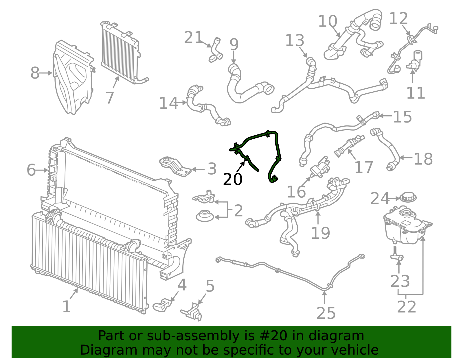 2018-2023 Jaguar | Coolant Hose | T2H31888 | Express Jaguar Parts
