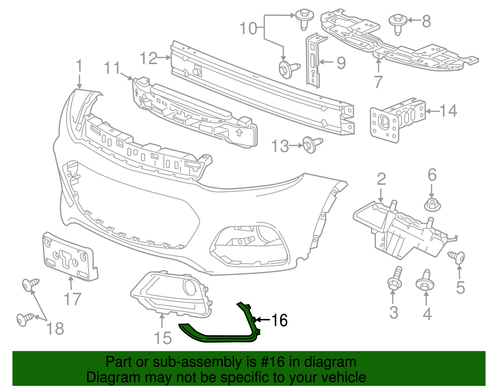 2017-2020 Chevrolet Trax Passenger Side Front Fog Lamp Opening Cover ...
