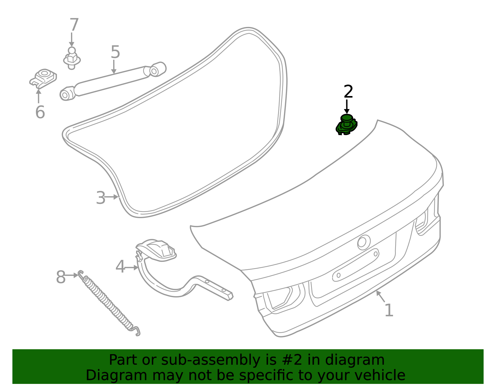 51247458724 - 2011-2025 BMW Trunk Lid Bumper (51-24-7-458-724) | BMW of ...
