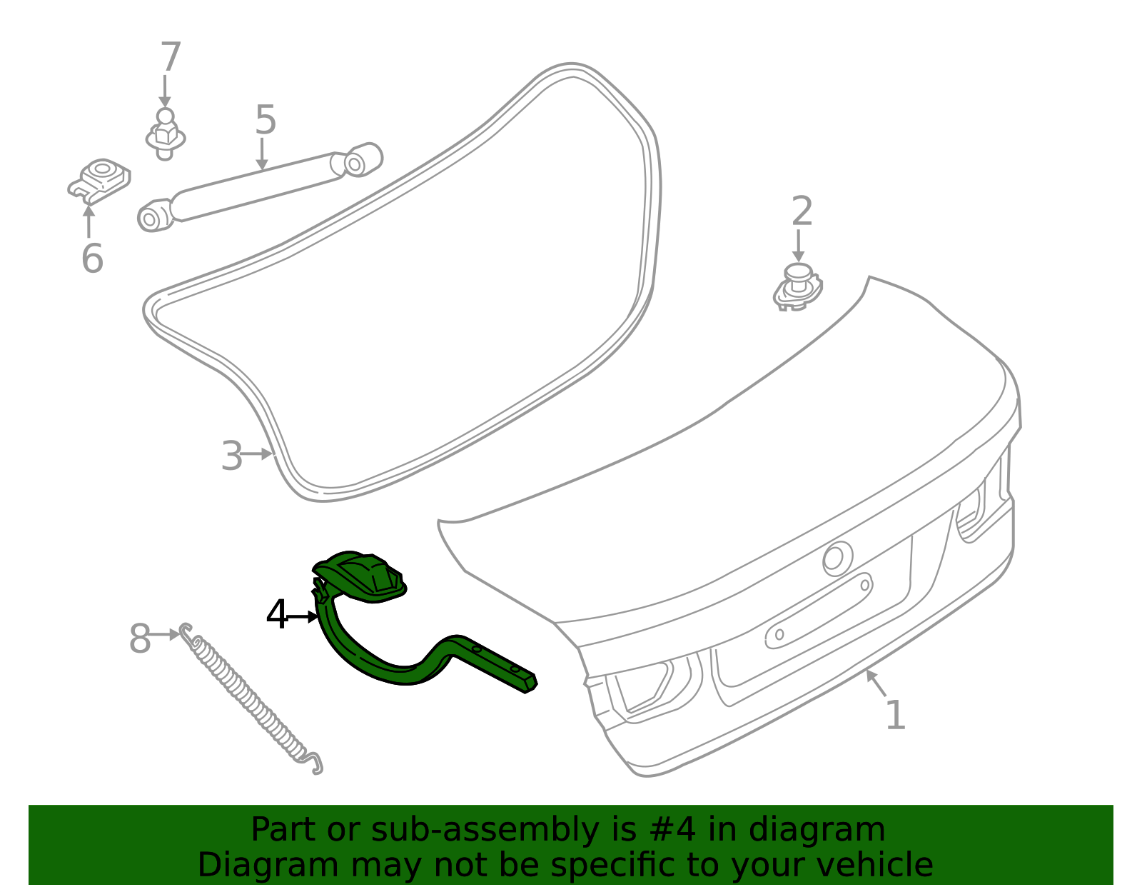 2012-2020 BMW | Deck Lid Hinge | 41007420784 | BMW OEM Parts Store