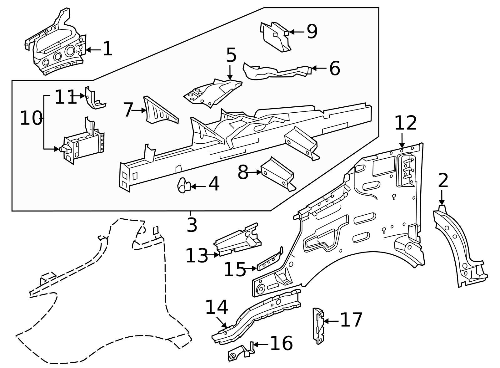 906-620-87-00 - Rail Section Mercedes-Benz USA Parts