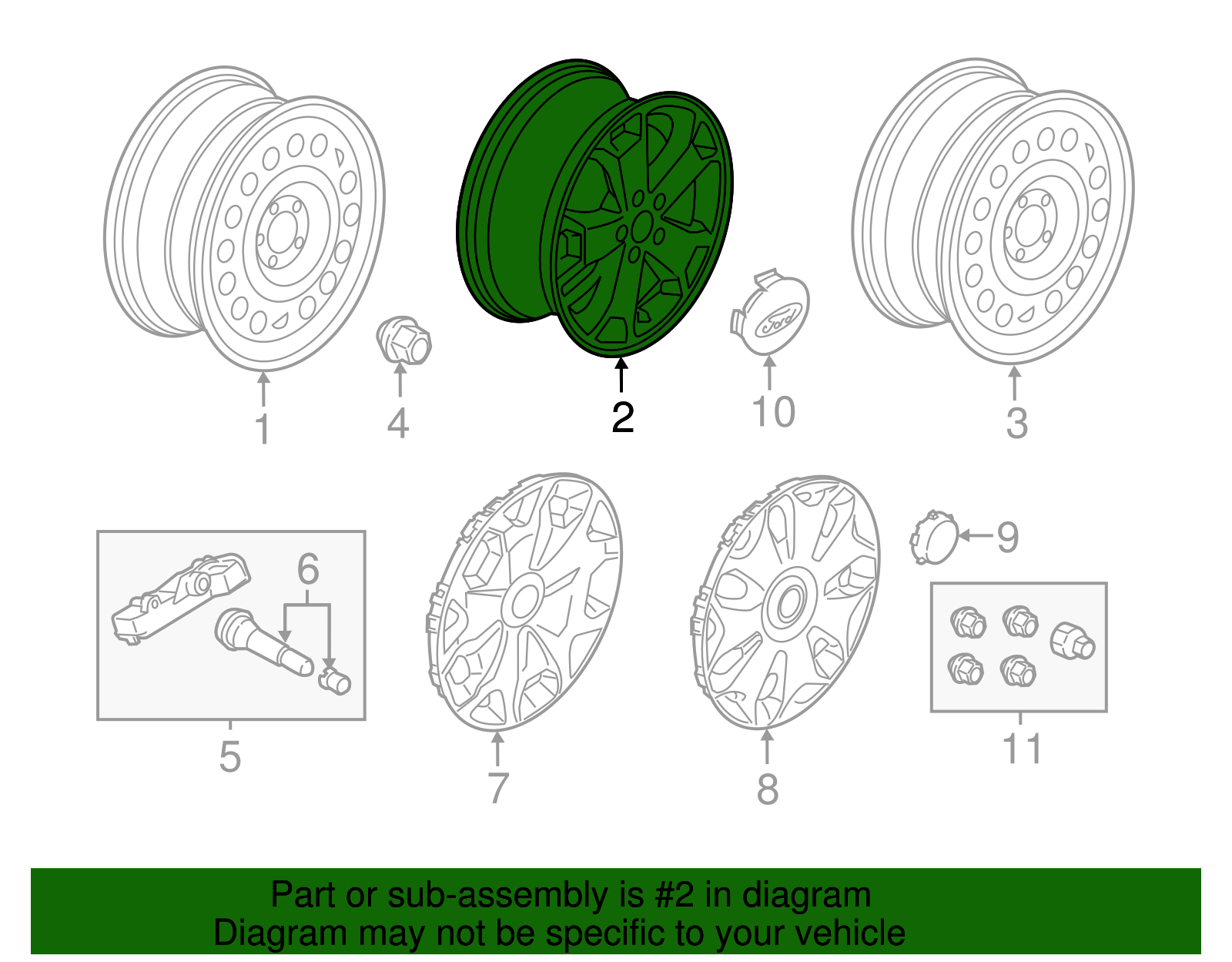 2014-2018 Ford Transit Connect | Wheel, Alloy | DT1Z-1007-E | Walls ...
