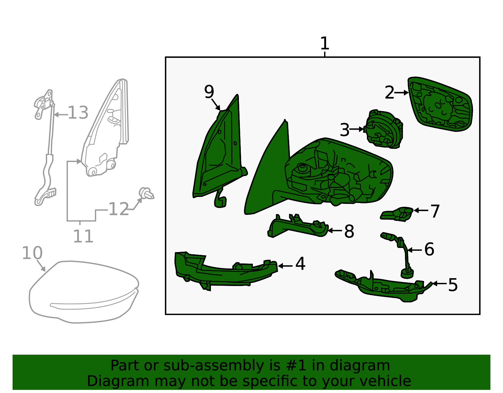 96301-6MA3A - High-Quality Door Mirror for AutoNation Parts