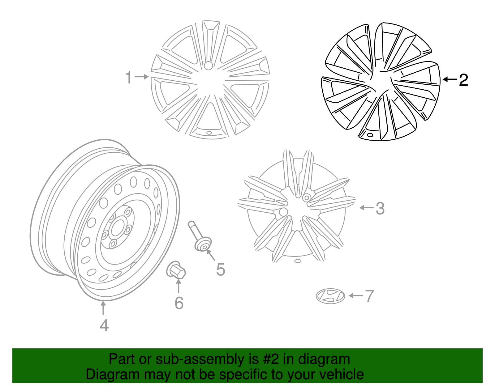 Hyundai - 52910-C3210 - Wheel, Alloy - 2015-2017 Hyundai Sonata | OEM ...