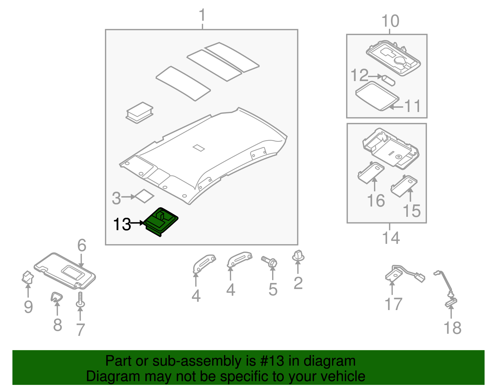 2007-2009 Nissan Versa Overhead Console 96980-EL00A | OEM Parts Online
