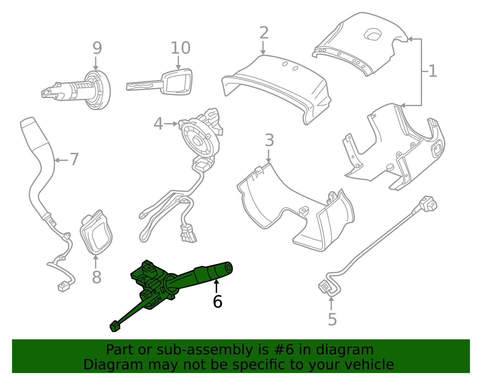 GM Combination Switch - OEM Turn Signal/Wiper Control - Part #84441461 ...