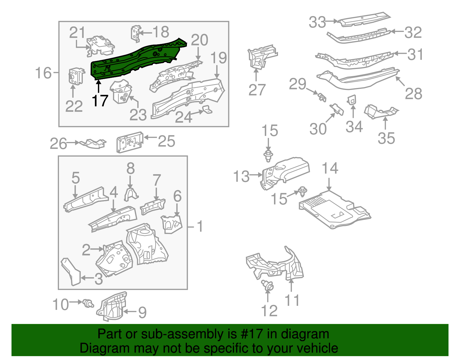 57111-0E010 - High-Quality Frame Side Member for 2004-2015 Lexus ...
