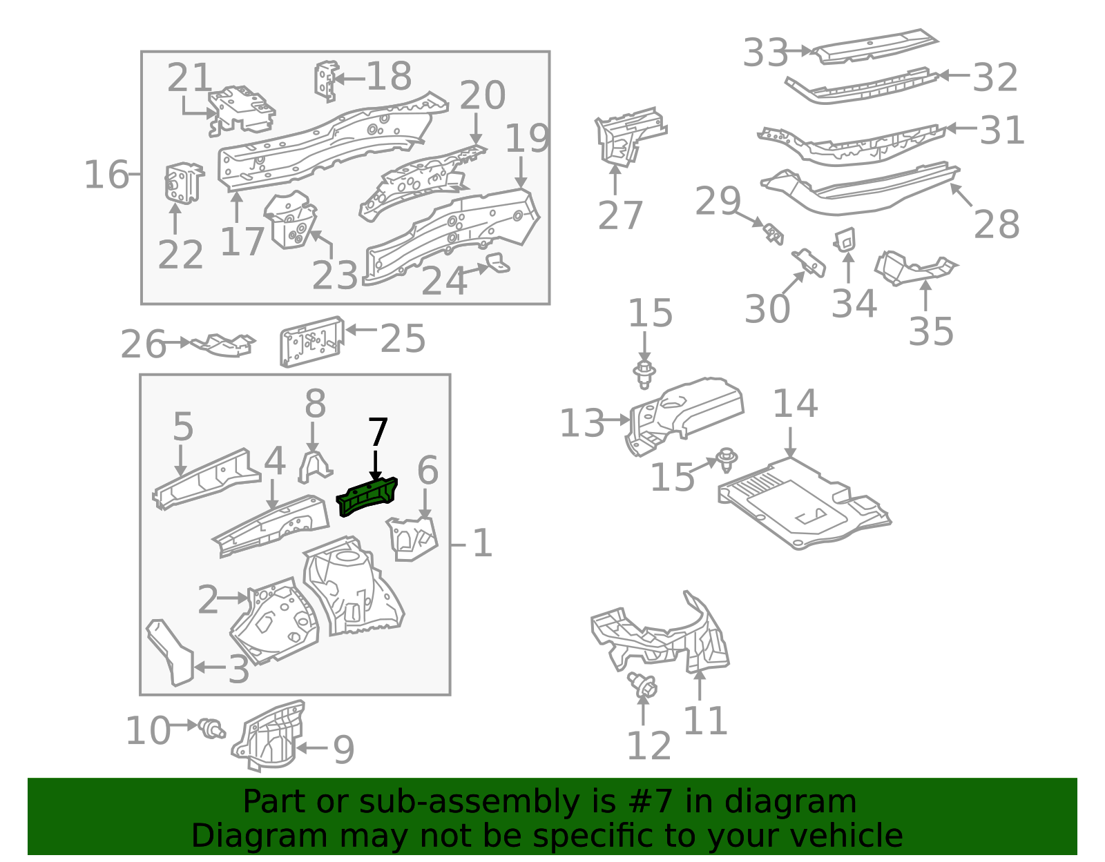 2010-2015 Lexus Fender Rail Reinforcement Brace 55721-0E040 | OEM Parts ...