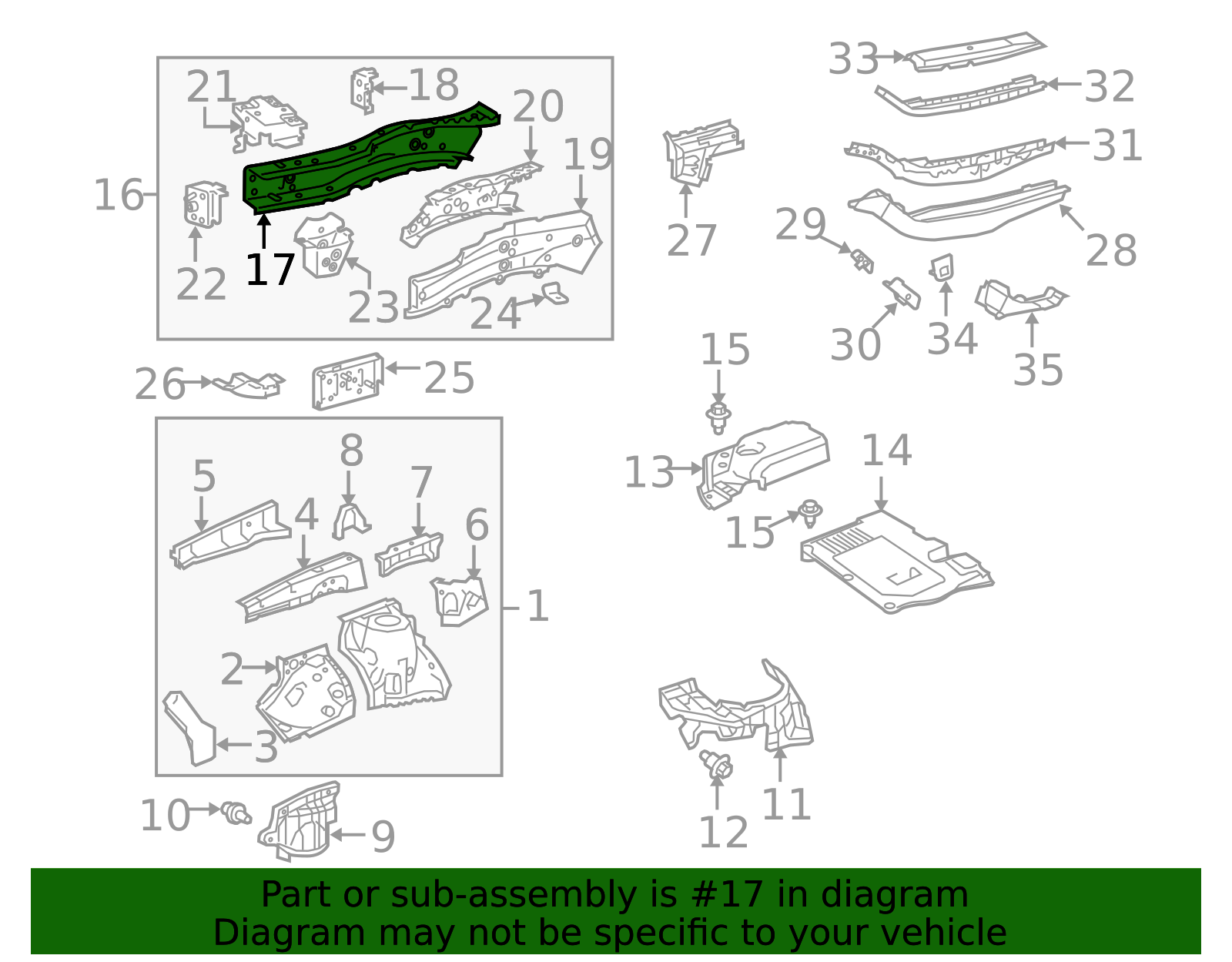 2004-2015 Lexus Side Rail 57111-0E010 | OEM Parts Online