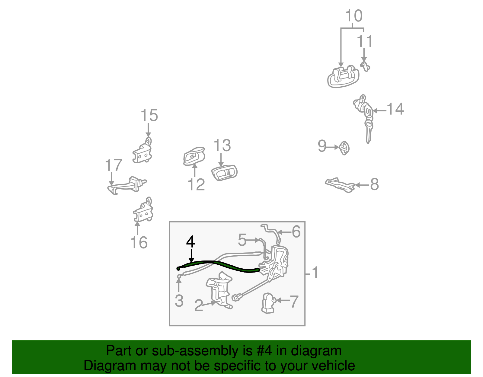 2001-2007 Toyota Lock Rod 69760-0C020 | OEM Parts Online