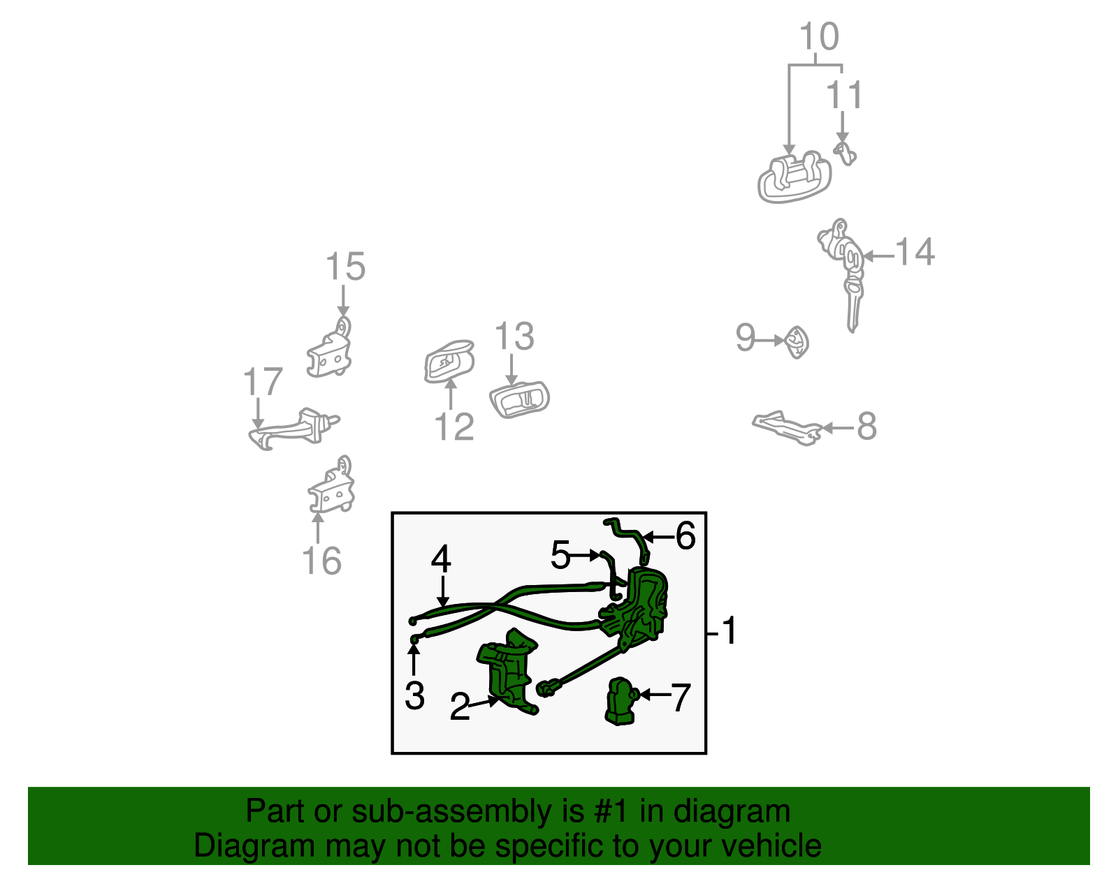 Genuine Toyota Door Lock Actuator Motor part# 69030-0C021 for 2001-2011 ...