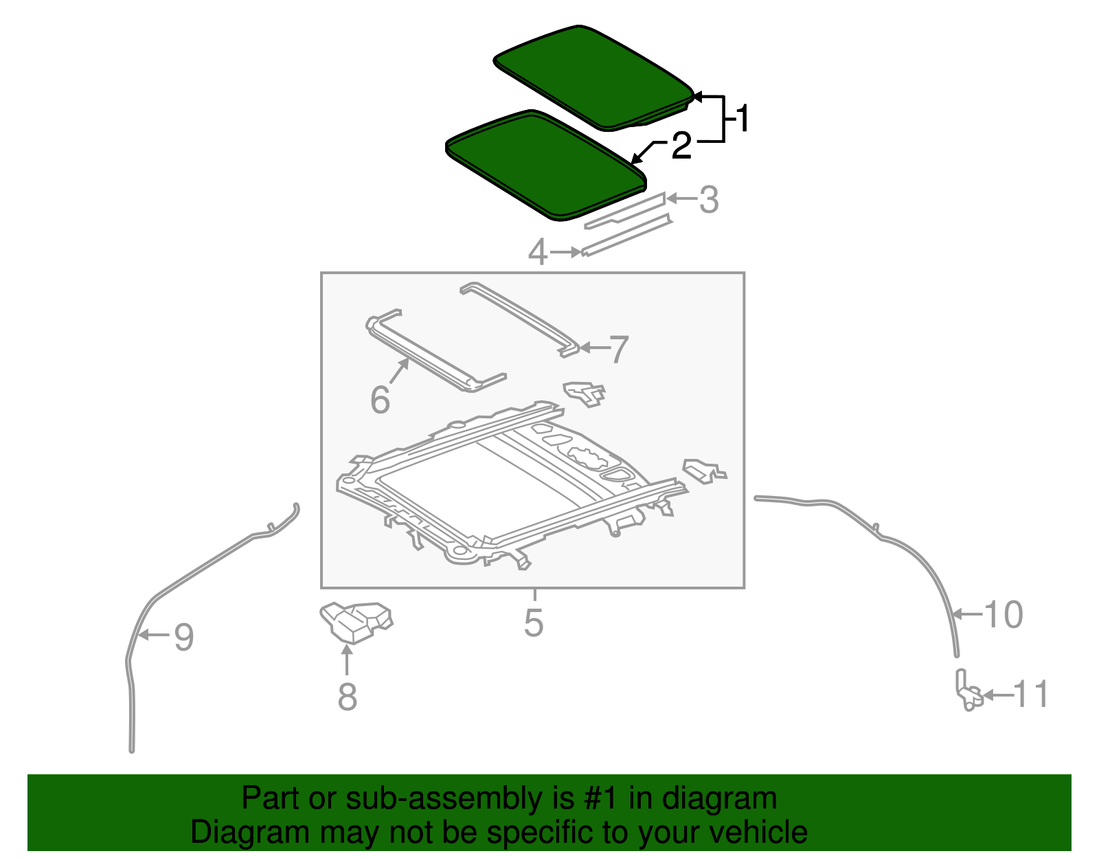 63201-78021 - Sunroof Glass 2015-2021 Lexus | Lexus Parts Outlet