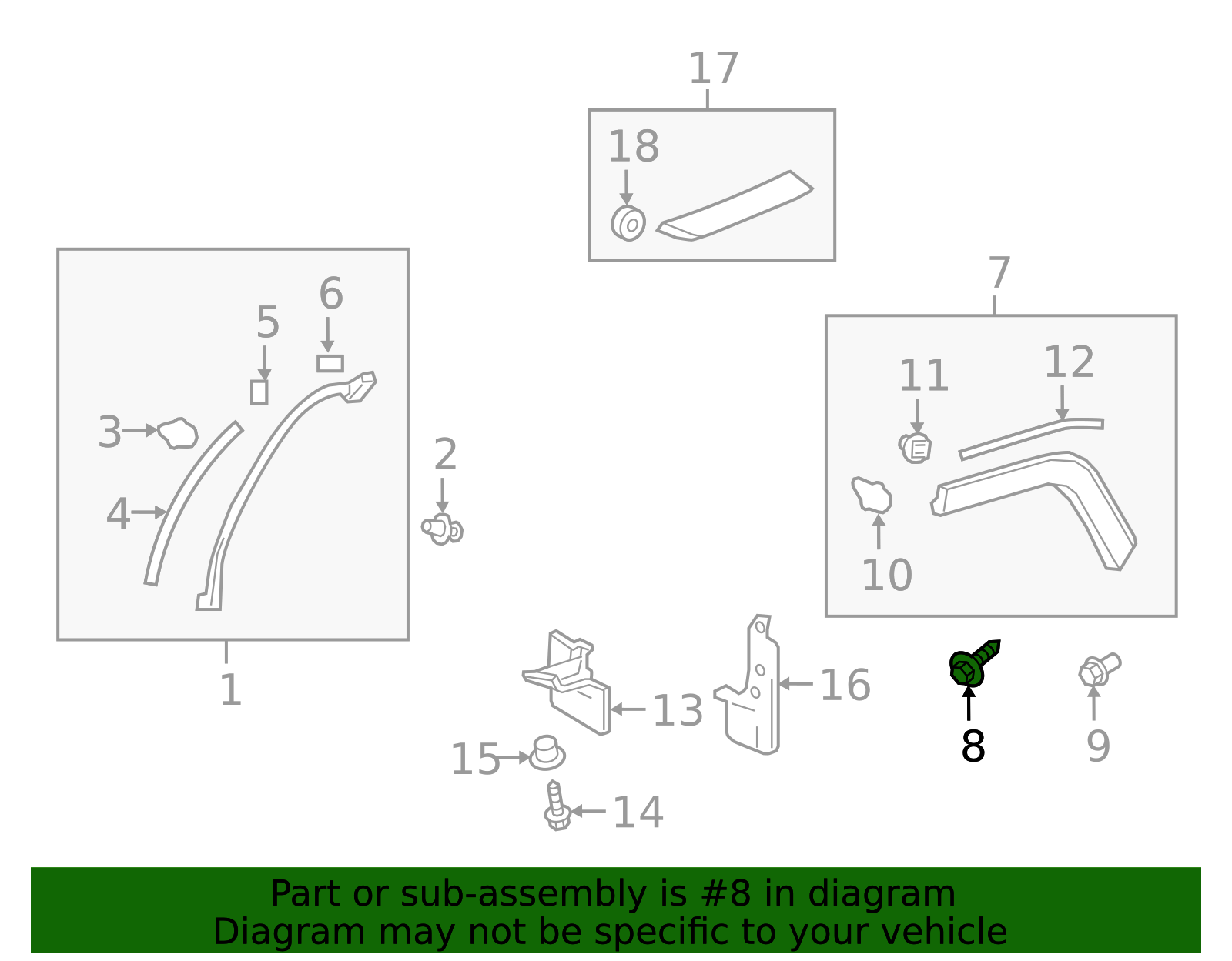 1998-2025 Toyota 1998-2024 Toyota - Wheel Opening Molding Screw 90159 ...