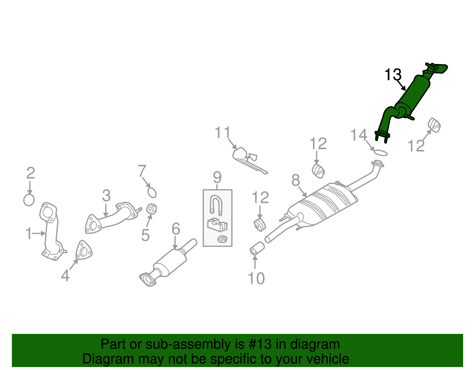 9L8Z-5A212-A - Resonator W/Pipe 2009-2012 Ford Escape | Ford OEM Parts ...