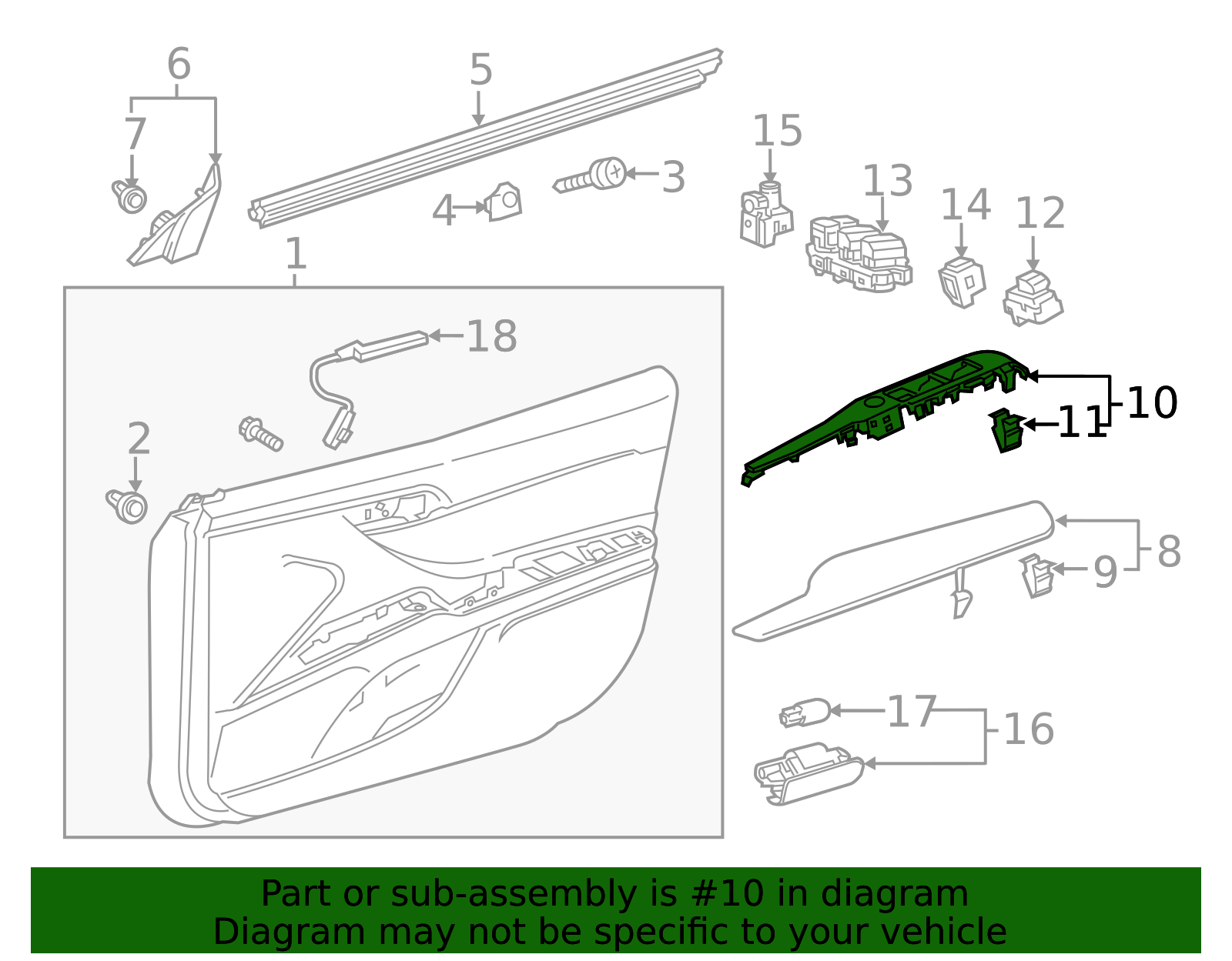 74232-06B10 - High-Quality Door Switch Trim Panel for 2018-2020 Toyota ...