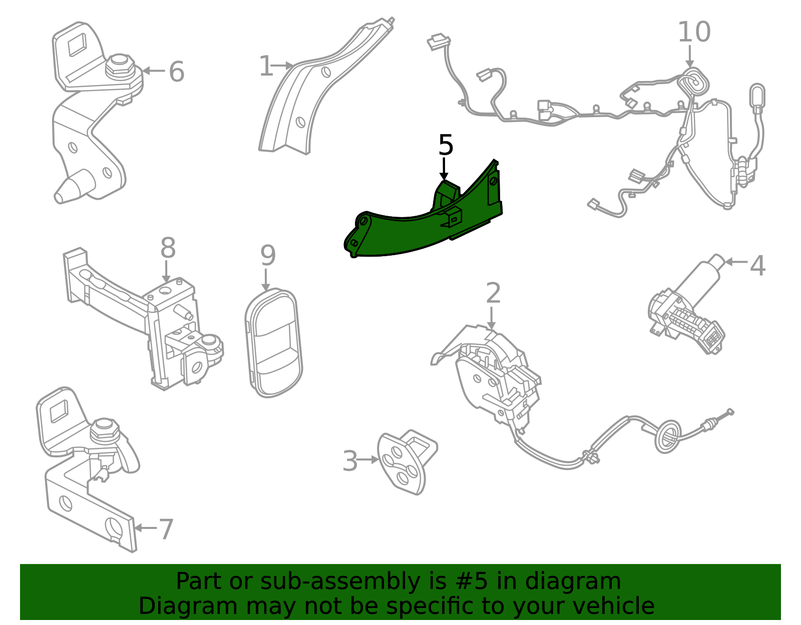 2021-2025 Ford Mustang Mach-E | Handle, Inside | LJ8Z-5822601-B | Walls ...