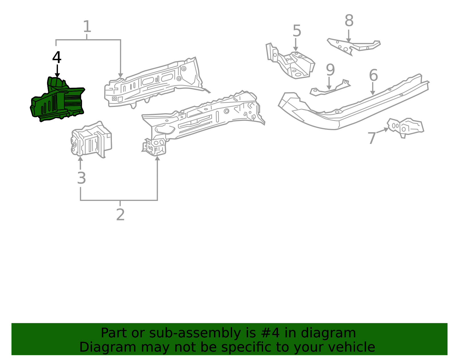 Frame Rail End 57024-0R010 | Toyota Parts Center