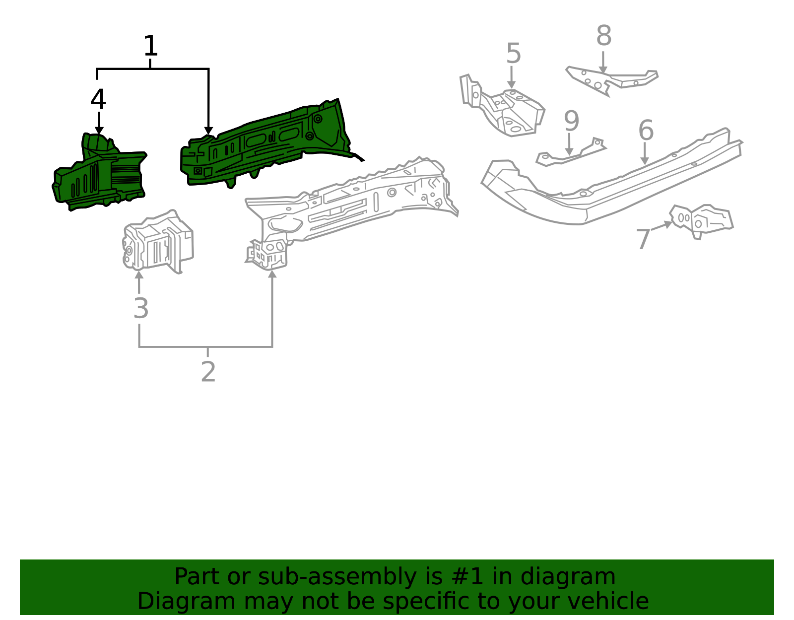 5702542010 - Outer Rail 2019-2025 Toyota | Toyota San Diego Parts