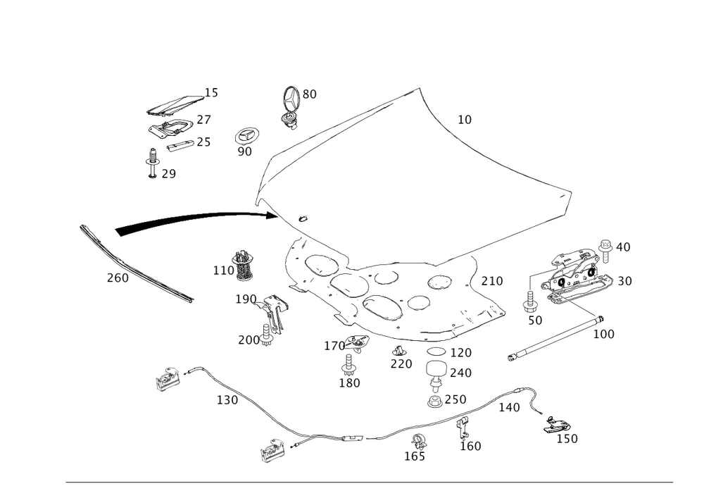2006-2015 Mercedes-Benz Hood 204-880-09-57-64 | Mercedes-Benz Parts