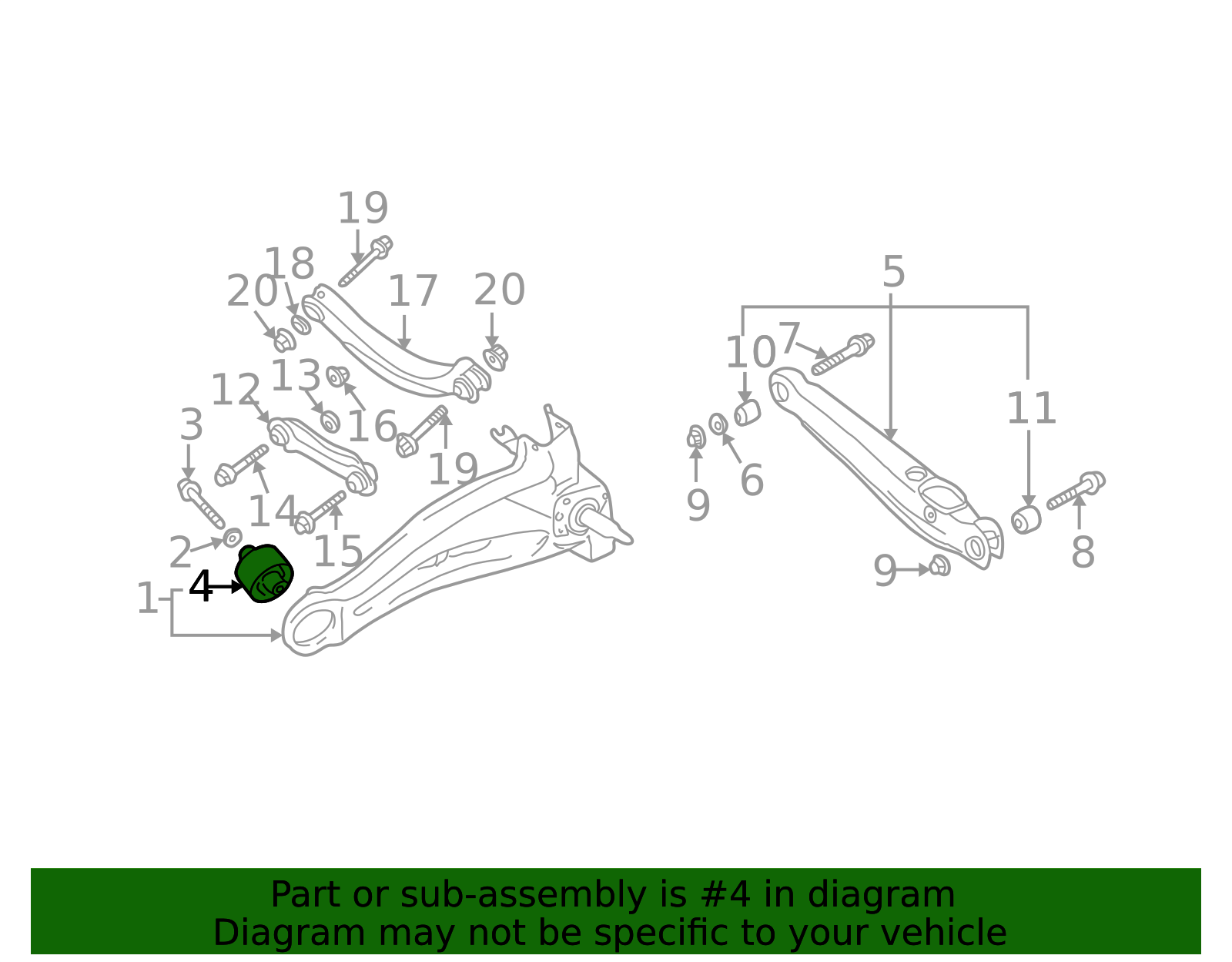 2002-2007 Mitsubishi Trailing Arm Bushing 4120A001 | QuirkParts