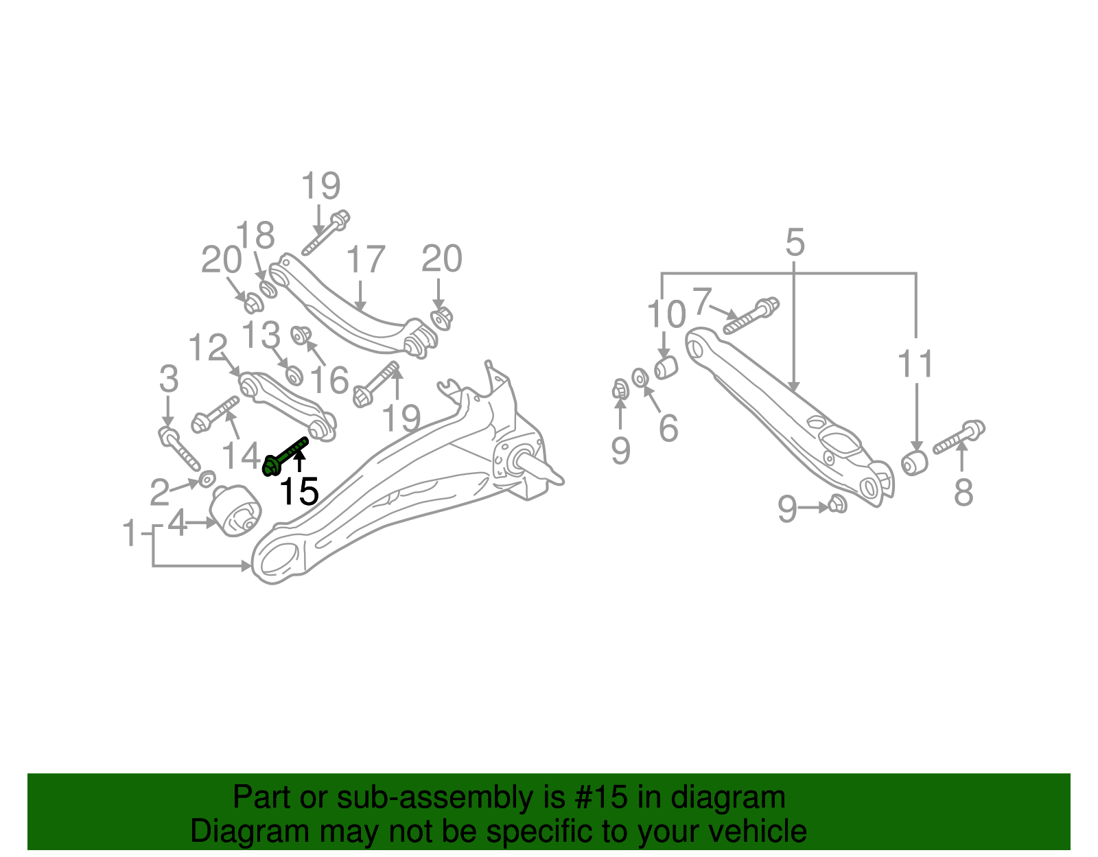 MU000390 - Suspension Control Arm Bolt 2002-2007 Mitsubishi ...