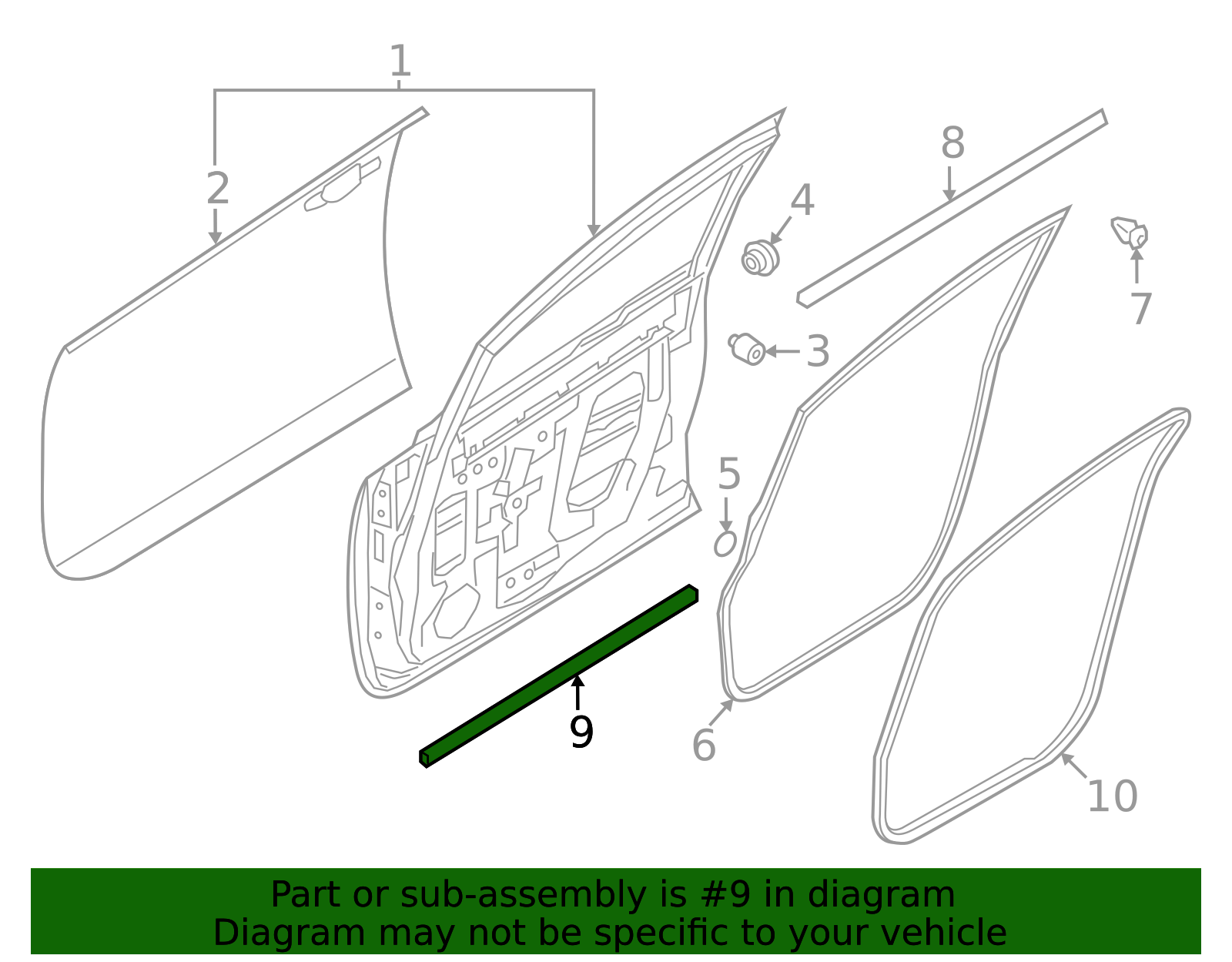 2013-2025 Nissan LEAF Lower Weather-Strip 80838-3NF0A | TascaParts.com