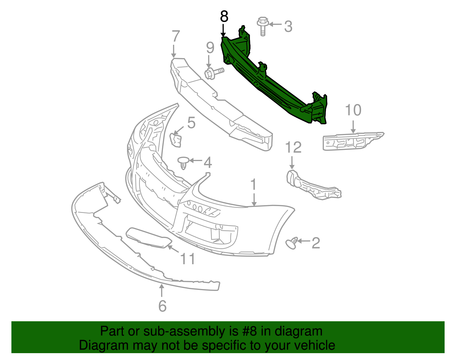 1K5-807-109-F - Impact Bar 2010 Volkswagen Jetta | Volkswagen Parts Catalog
