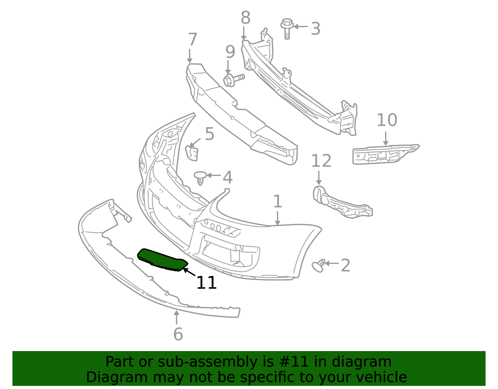 2005-2010 Volkswagen Bumper Trim 1K0-807-717-B-GRU | VW Direct Auto Parts