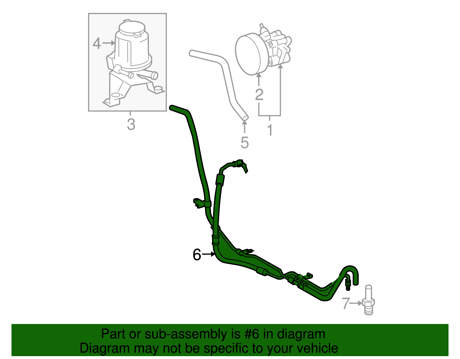 44410-04220 - Power Steering Pressure Hose - 2005-2015 Toyota Tacoma ...
