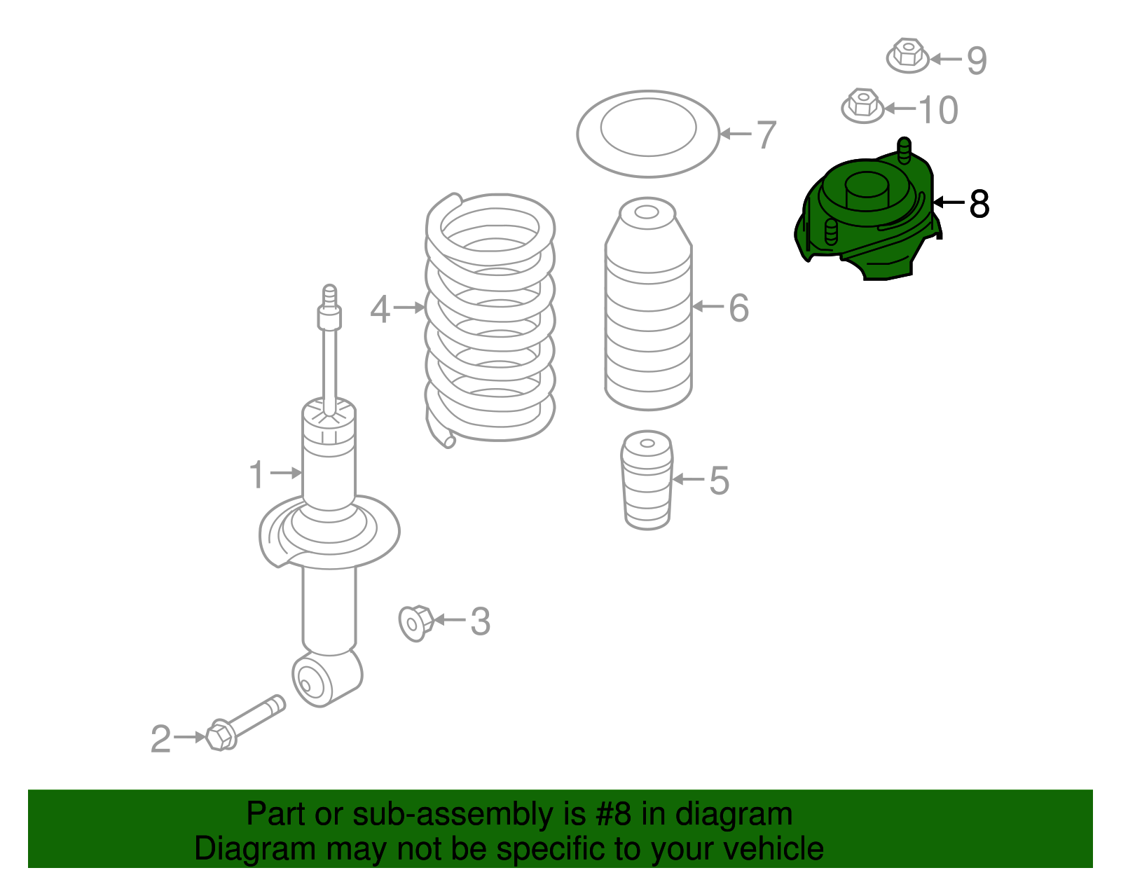 2015-2019 Subaru Strut Mount 20370AL10A | Subaru Parts Guys