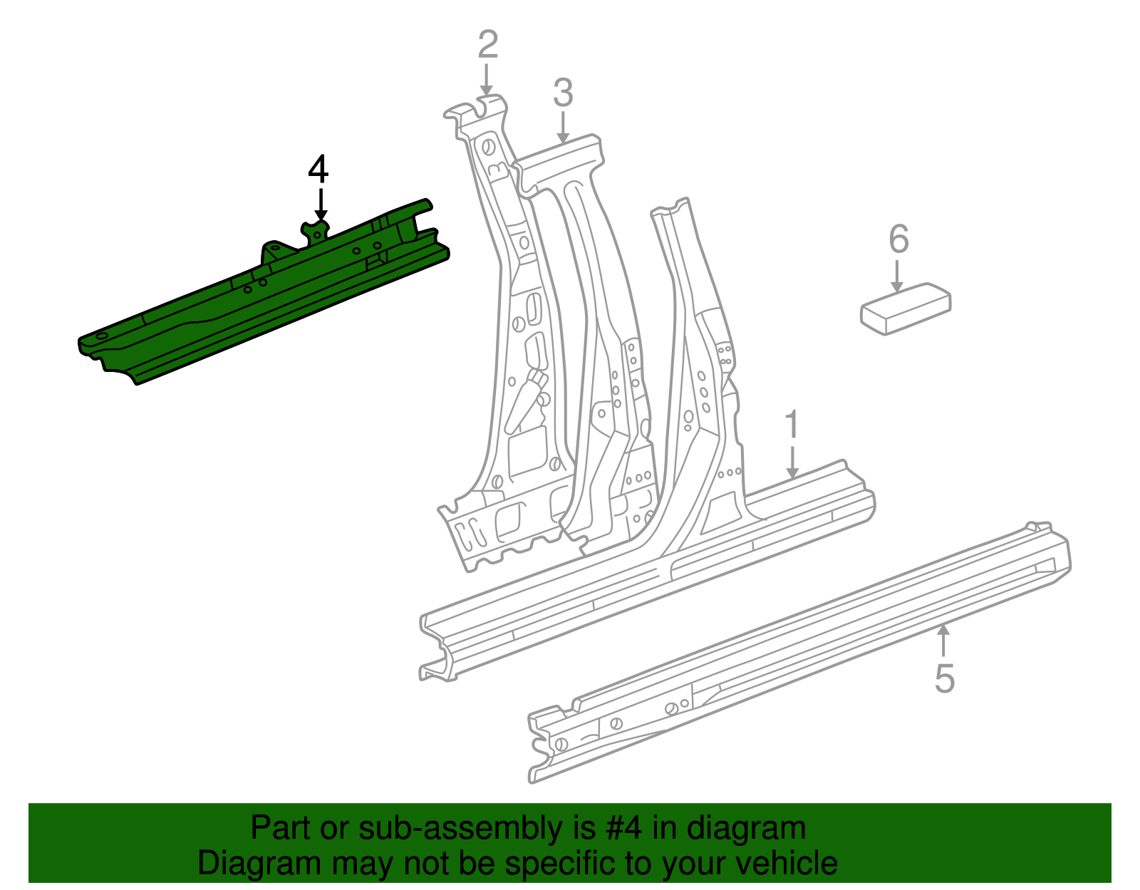 2003-2008 Pontiac Vibe Inner Rocker 88970821 | Capital Chevy Parts