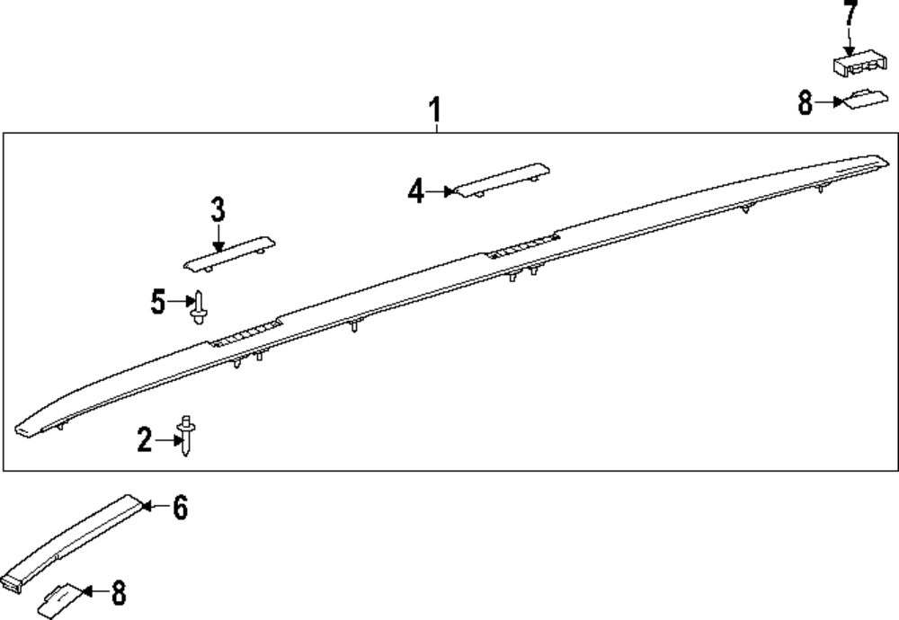 75551-0E180 - 2024 Toyota Grand Highlander - Drip Molding | Discount ...
