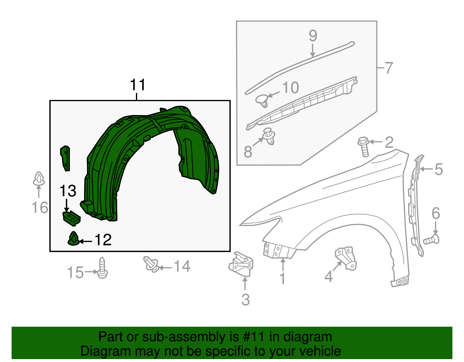 53875-06270 - Fender Liner 2013-2018 Lexus | Lexus of Stevens Creek Parts
