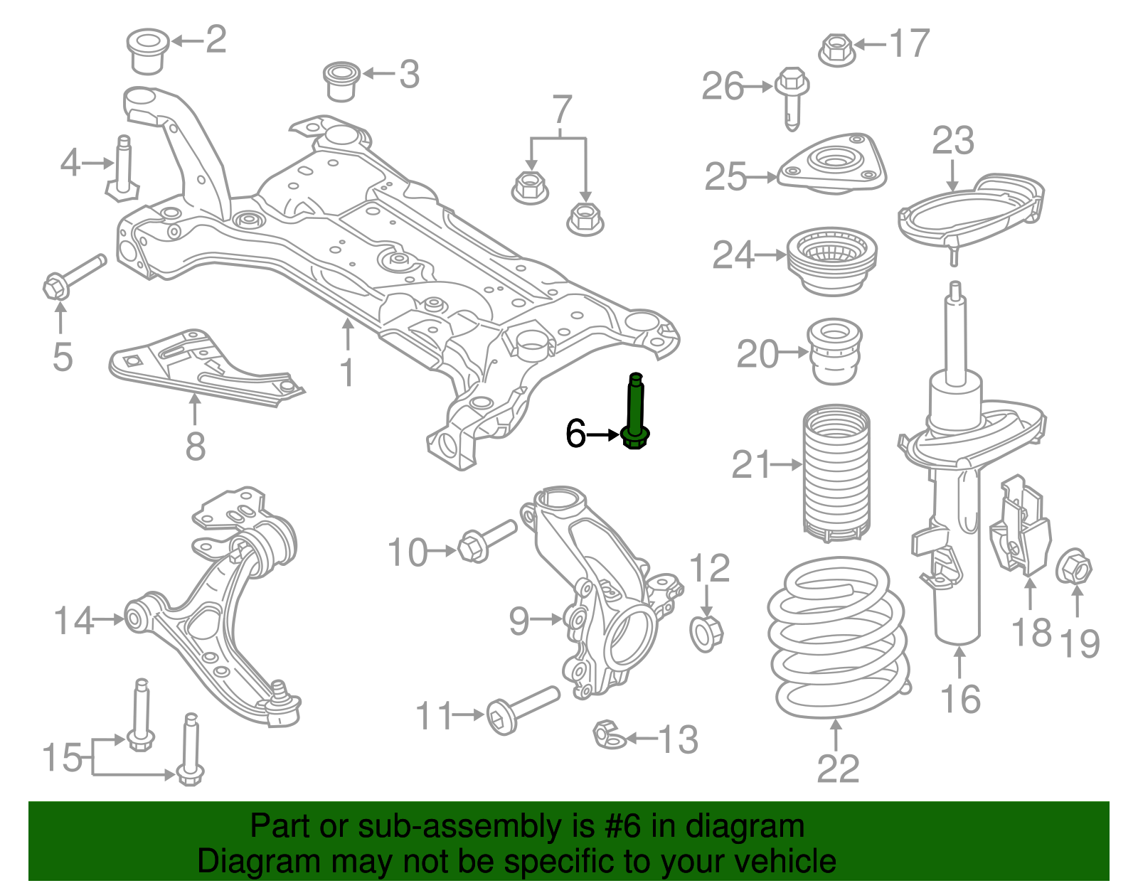2012-2018 Ford Suspension Cross-Member Bolt CV6Z-00812-A | Ford OEM ...