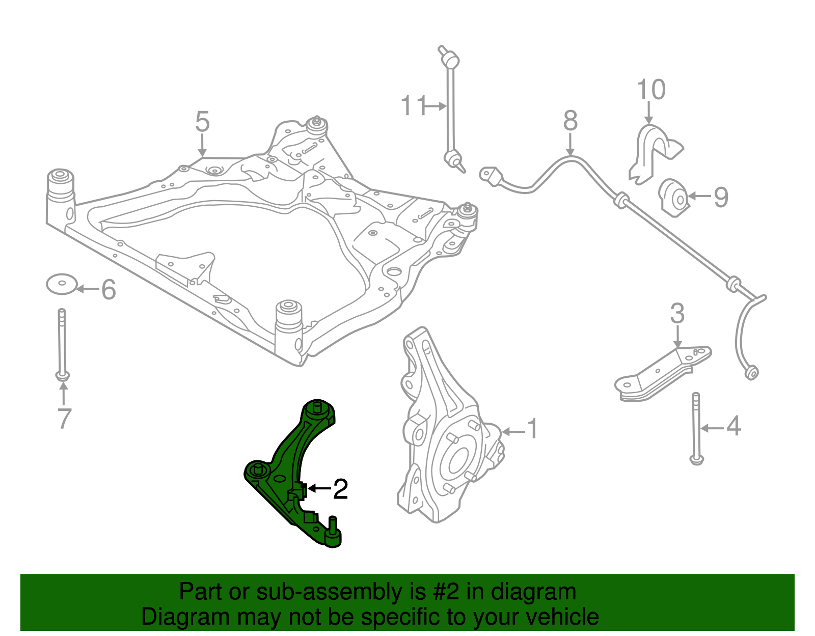 54500-5AA0C - Lower Control Arm 2015-2024 Nissan Murano | Nissan Parts ...
