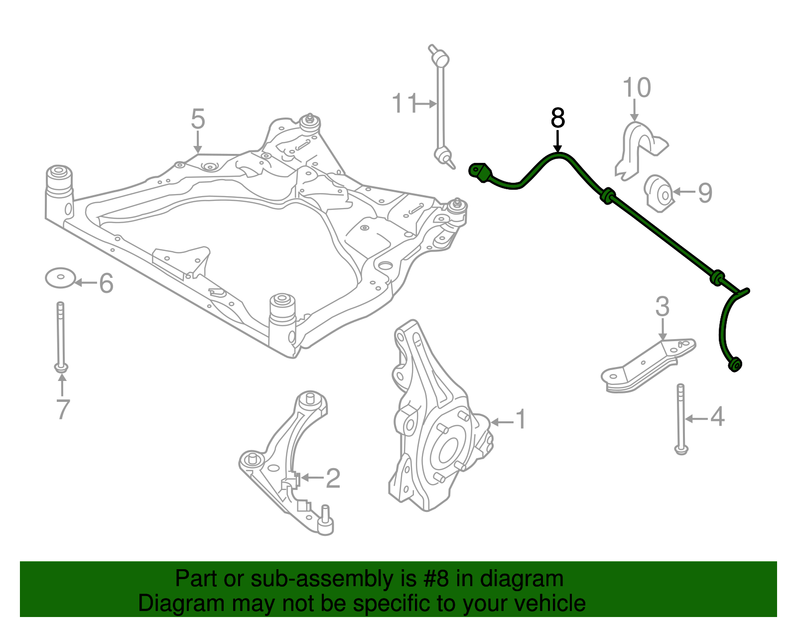 54611-5AA1A - 2015-2024 Nissan Murano - Stabilizer Bar | Anicra Nissan ...