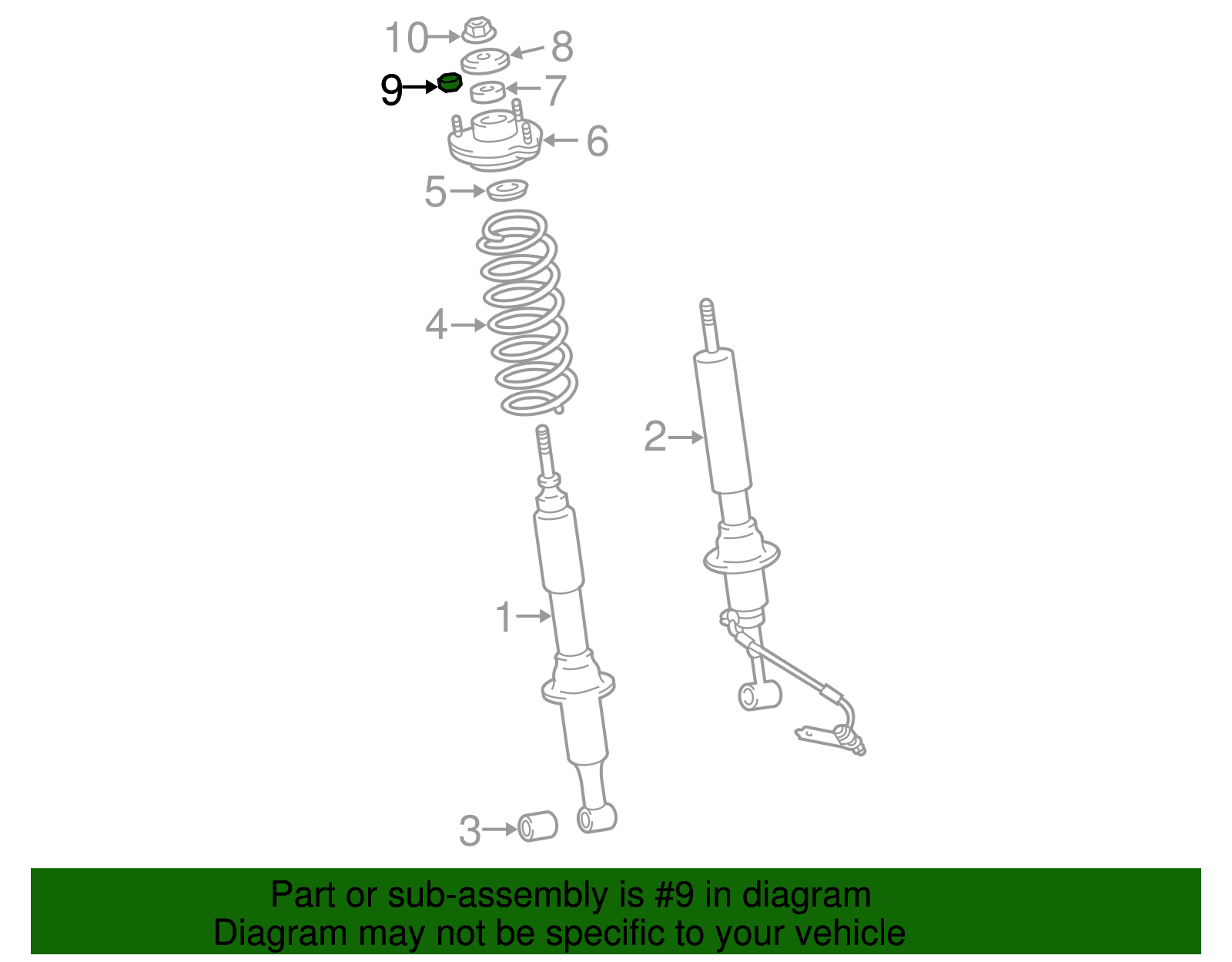 2003-2014 Toyota Strut Mount Nut 90080-17206 | Toyota Parts Center