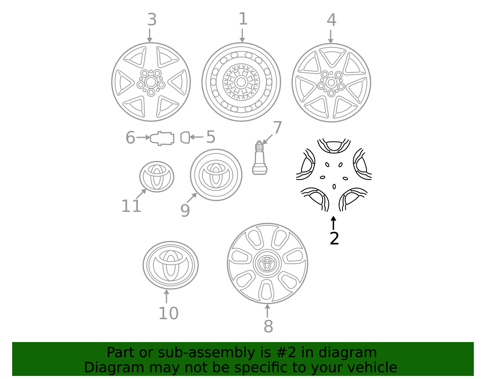 42611-AC040 - Wheel Alloy - 2003 2004 Toyota Avalon | Nucar Toyota Parts