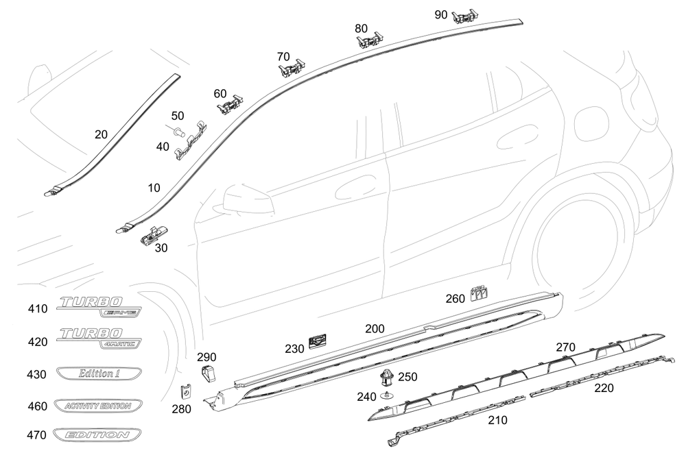 2015-2020 Mercedes-Benz GLA250 Trim Strip Clip 156-991-03-98 | RBM of ...